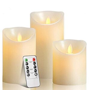 wichmann | flameless candles for garden home decor party wedding decoration | unscented led votive candles tealight real wax candles, 3 watts, flameless pillar candles