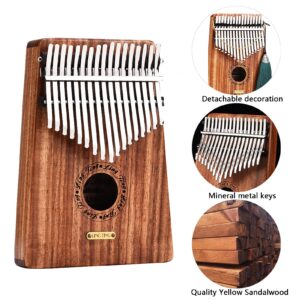 LingTing Kalimba 17 keys Thumb Piano Mbira Finger Piano Gift for Kids Adult Beginners Professional（LT-K17Y）