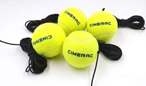 cimerac 4 pack tennis training ball self-study practice exercise tennis ball rebound ball with string for tennis trainer