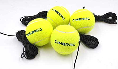 CIMERAC 4 Pack Tennis Training Ball Self-Study Practice Exercise Tennis Ball Rebound Ball with String for Tennis Trainer