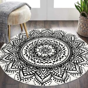 hebe boho round rugs 6ft washable non slip round area rug throw soft cute round nursery rug soft fluffy bathroom rug circle rug for bedroom dorm kids room nursery