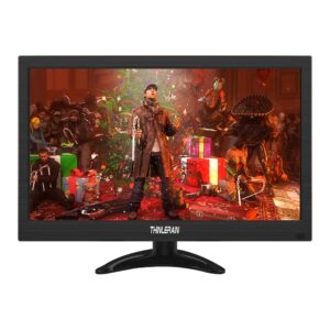 thinlerain 13.3 inch small pc monitor mini monitor hdmi monitor 1366x768 led monitor with hdmi vga av bnc usb intput, for fire stick computer xbox ras pi, kitchen monitor, built-in speaker