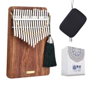 lingting kalimba 17 keys thumb piano mbira finger piano gift for kids adult beginners professional（lt-k17p,sea whisperer)