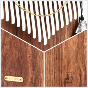 LingTing Kalimba 17 keys Thumb Piano Mbira Finger Piano Gift for Kids Adult Beginners Professional（LT-K17P,sea whisperer)