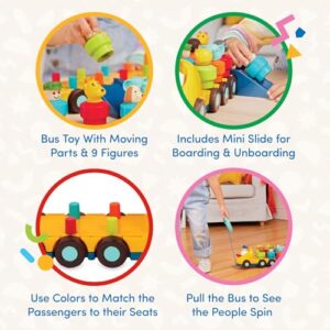 Battat – Toy Bus For Toddlers – Bus Toy With Moving Parts & 9 Figures – Developmental Toy For Babies – Spinning Bus – 18 Months + – Spinning Bus