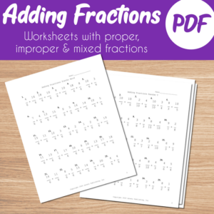 adding fractions worksheets