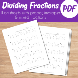 dividing fractions worksheets