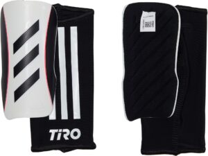 adidas unisex-child tiro shin guards, white/black/black/solar red, medium