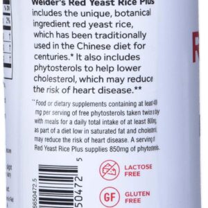 Weider Red Yeast Rice Plus 1200 mg Dietary Supplement 240 Tablets, 240Count