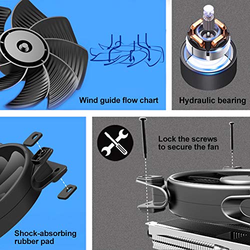 Pccooler Gl-46U CPU Cooler | High Performance CPU Air Cooler with 120mm PWM SilentPro Corona LED Fan | Universal Metal EasySET Pro Bracket | Compatible with Intel LGA 1700/1200/115X AMD AM5/AM4