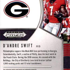 2020 Panini Prizm Draft #120 D'Andre Swift Draft Picks Georgia Bulldogs RC Rookie Football Trading Card