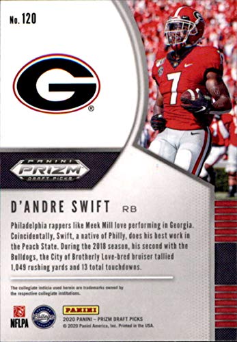 2020 Panini Prizm Draft #120 D'Andre Swift Draft Picks Georgia Bulldogs RC Rookie Football Trading Card