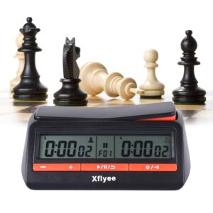 [2023 New] Xflyee Chess Clock - Digital Chess Timer, Available for Portable Timer for Board Games and Chess with Bonus and Delayed Countdown Function Gifts