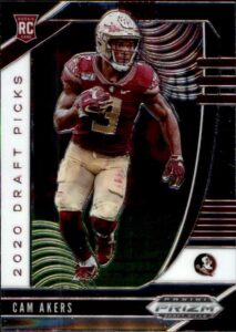 2020 panini prizm draft #121 cam akers draft picks florida state seminoles rc rookie football trading card