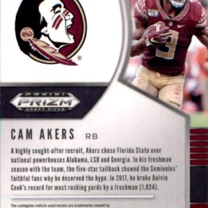 2020 Panini Prizm Draft #121 Cam Akers Draft Picks Florida State Seminoles RC Rookie Football Trading Card