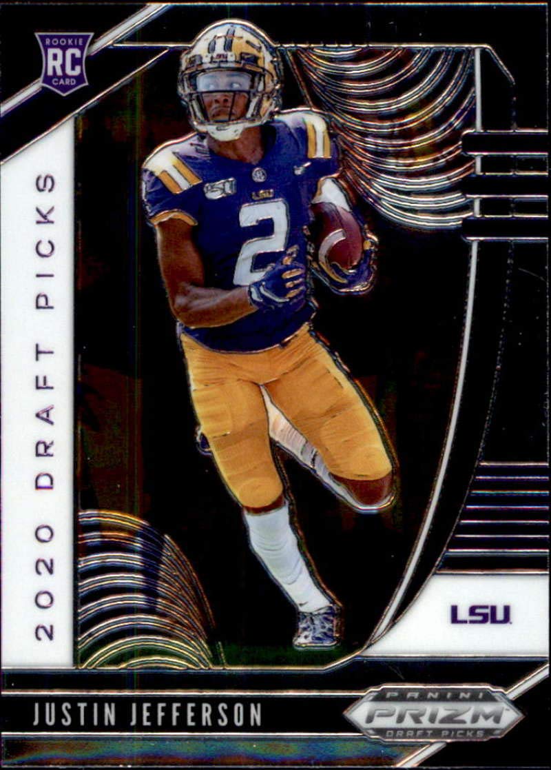 2020 Panini Prizm Draft #126 Justin Jefferson Draft Picks LSU Tigers RC Rookie Football Trading Card