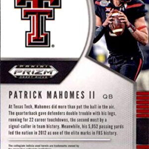 2020 Panini Prizm Draft Picks #81 Patrick Mahomes II Texas Tech Red Raiders Football Card