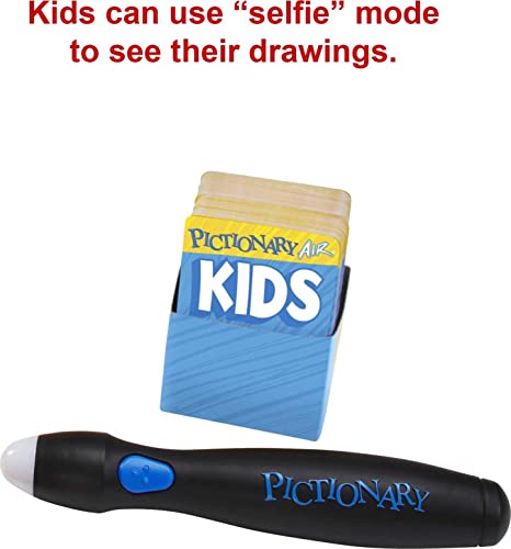 Mattel Games ​Pictionary Air Kids Vs. Grown-Ups Family Game for Game Night with Light Pen and Clue Cards, Connect to Smart Devices