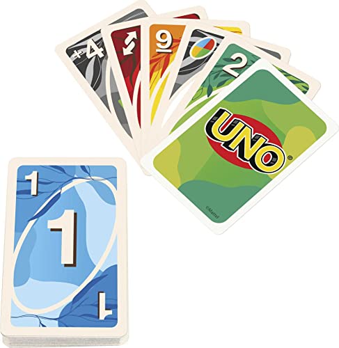 Mattel Games UNO Nothin' But Paper Card Game, Family Game with 100 Percent Paper and Fully Recyclable for 2-10 Players