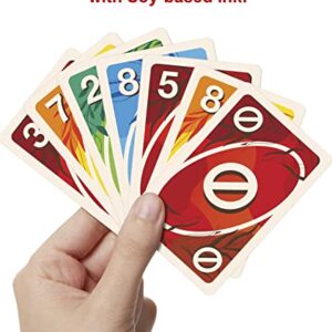 Mattel Games UNO Nothin' But Paper Card Game, Family Game with 100 Percent Paper and Fully Recyclable for 2-10 Players