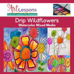 drawing and painting watercolor flowers art lesson with zentangle examples