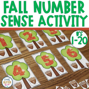 fall counting activity | number sense math center