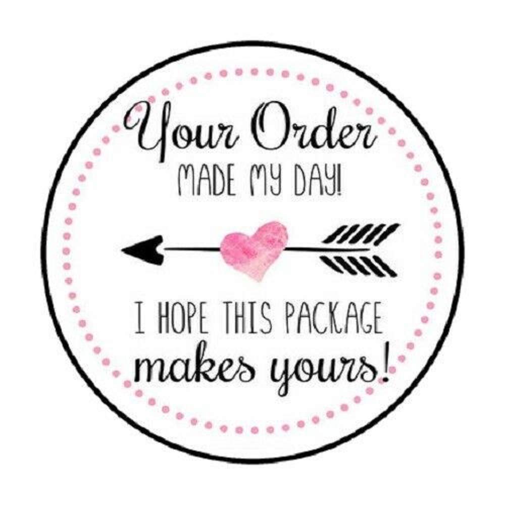 SKEMIX 48 Your Order Made My Day! Envelope Seals Labels Stickers 1.2" Round