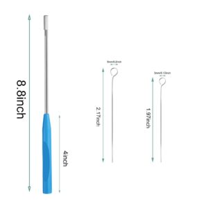 Hotop 2 Pieces Inoculation Loop Mycology Reusable Inoculation Loop with 90 Replaceable Nichrome Needle Tip Inoculation Rings Inoculation Rod for Lab