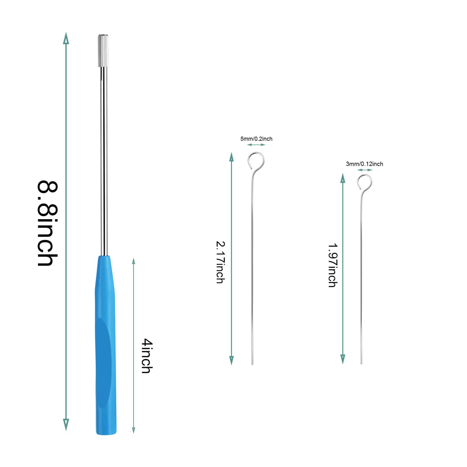 Hotop 2 Pieces Inoculation Loop Mycology Reusable Inoculation Loop with 90 Replaceable Nichrome Needle Tip Inoculation Rings Inoculation Rod for Lab