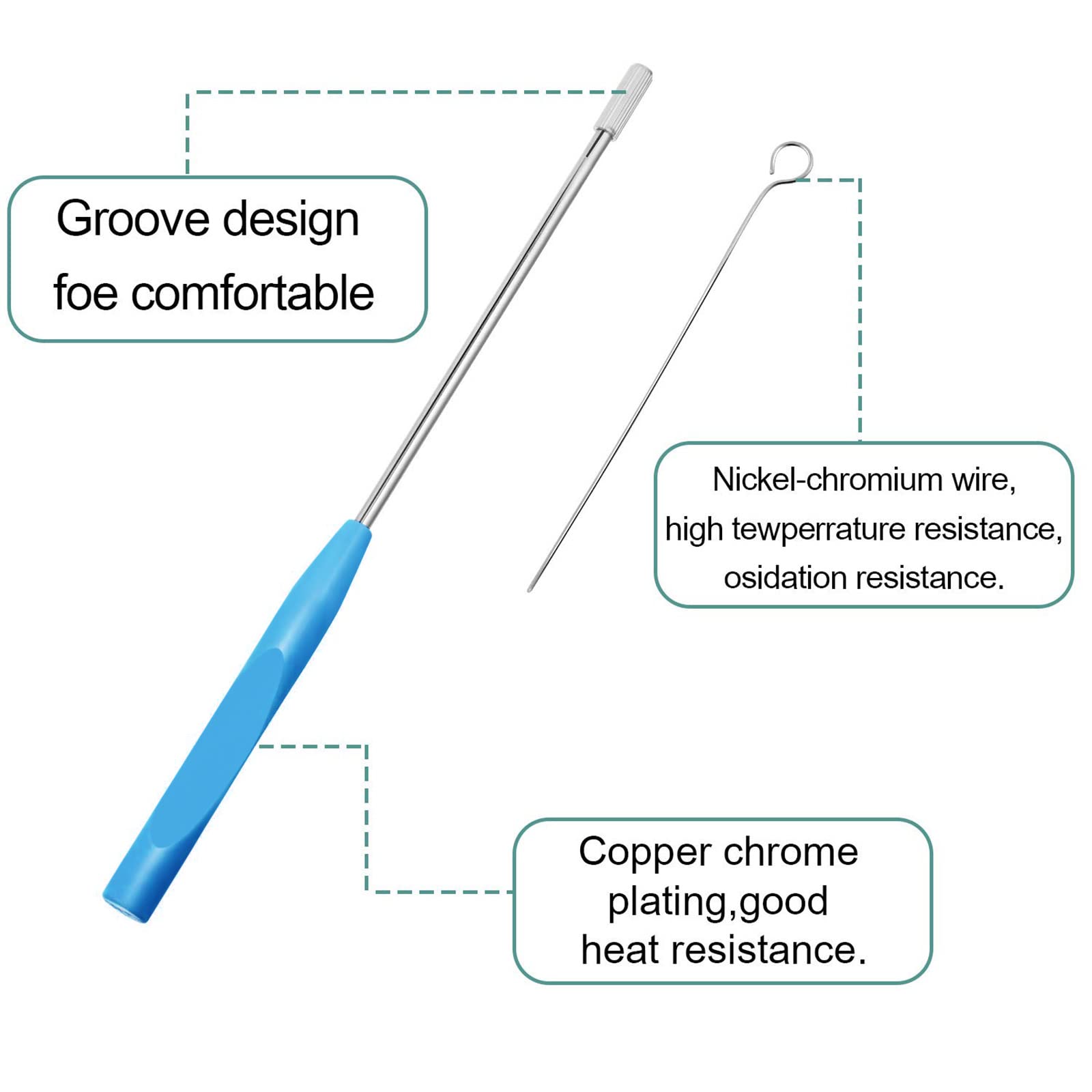 Hotop 2 Pieces Inoculation Loop Mycology Reusable Inoculation Loop with 90 Replaceable Nichrome Needle Tip Inoculation Rings Inoculation Rod for Lab