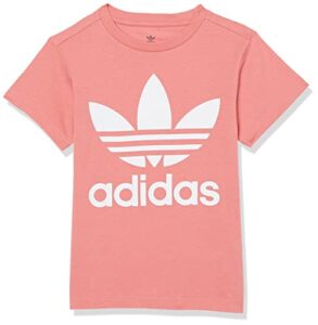 adidas originals,unisex-youth,trefoil tee,hazy rose/white,medium