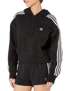 adidas originals women's short hoodie, black, small