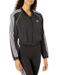 adidas originals women's short track top, black, small