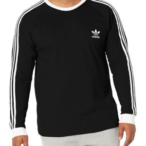 adidas Originals,mens,3-Stripes Long Sleeve Tee,Black,Small