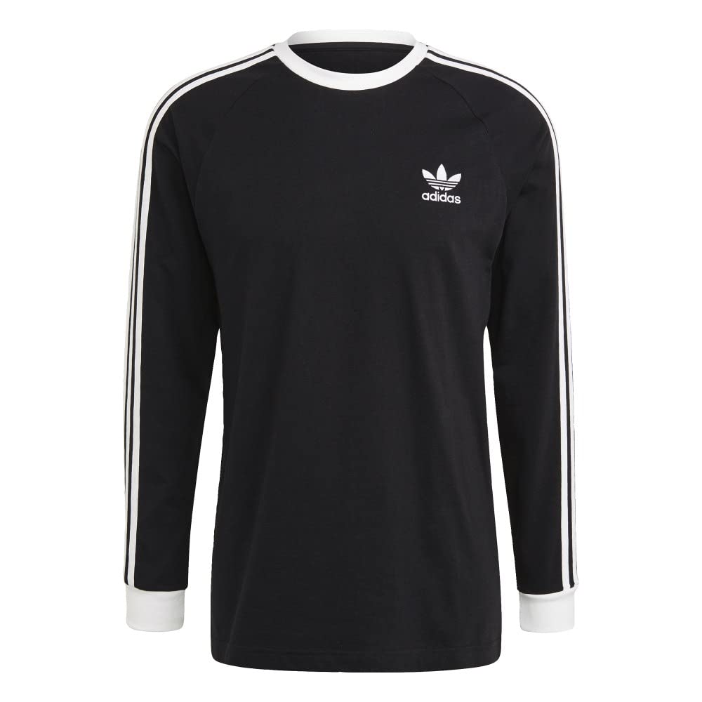 adidas Originals,mens,3-Stripes Long Sleeve Tee,Black,Small