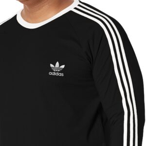 adidas Originals,mens,3-Stripes Long Sleeve Tee,Black,Small