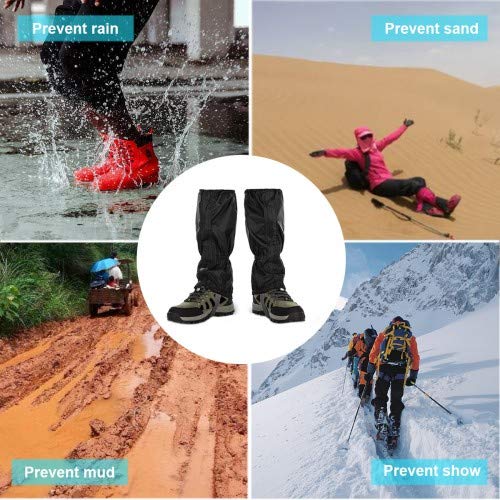 HQdeal Hiking Gaiters Lightweight Leg Gaiters Snow Gaiters Waterproof Windproof Durable Leg Cover Protect for Mountain Snow, Hiking, Skiing, Walking, Climbing, Hunting