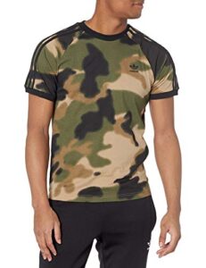 adidas originals,mens,camo all over print cali tee,wild pine/multicolor/black,small