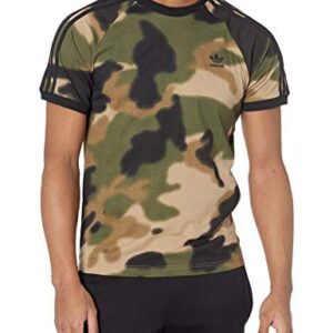 adidas Originals,mens,Camo All Over Print Cali Tee,Wild Pine/Multicolor/Black,Small