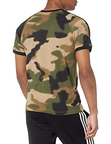 adidas Originals,mens,Camo All Over Print Cali Tee,Wild Pine/Multicolor/Black,Small