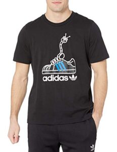 adidas originals,mens,worm tee,black,small