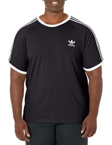 adidas originals men's adicolor 3-stripes tee, black, x-large