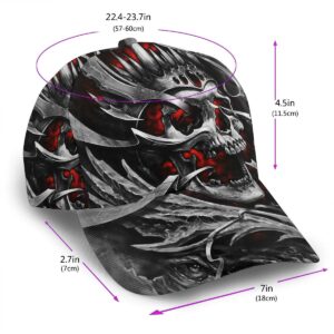 Dreamfy Skull Tattoo Revenge Fierce Faced Women Men Baseball Cap Adjustable Trucker Plain Hats 6 Panel Caps Polo Style Dad Hat Unisex