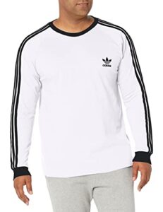 adidas originals,mens,3-stripes long sleeve tee,white,medium