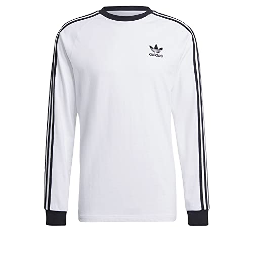 adidas Originals,mens,3-Stripes Long Sleeve Tee,White,Medium