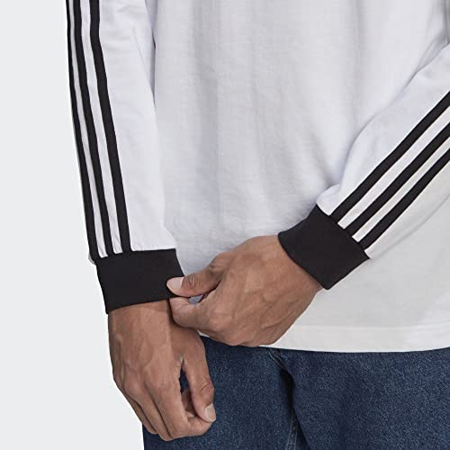 adidas Originals,mens,3-Stripes Long Sleeve Tee,White,Medium