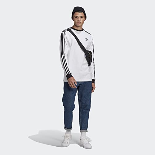 adidas Originals,mens,3-Stripes Long Sleeve Tee,White,Medium