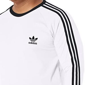 adidas Originals,mens,3-Stripes Long Sleeve Tee,White,Medium