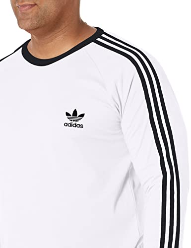 adidas Originals,mens,3-Stripes Long Sleeve Tee,White,Medium