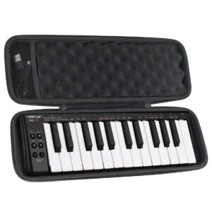 khanka hard travel case compatible with nektar, 25-key midi controller (se25)